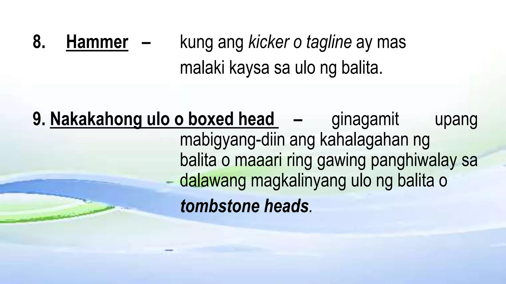 Pagwawasto ng sipi at pag uulo ng balita | PPTX