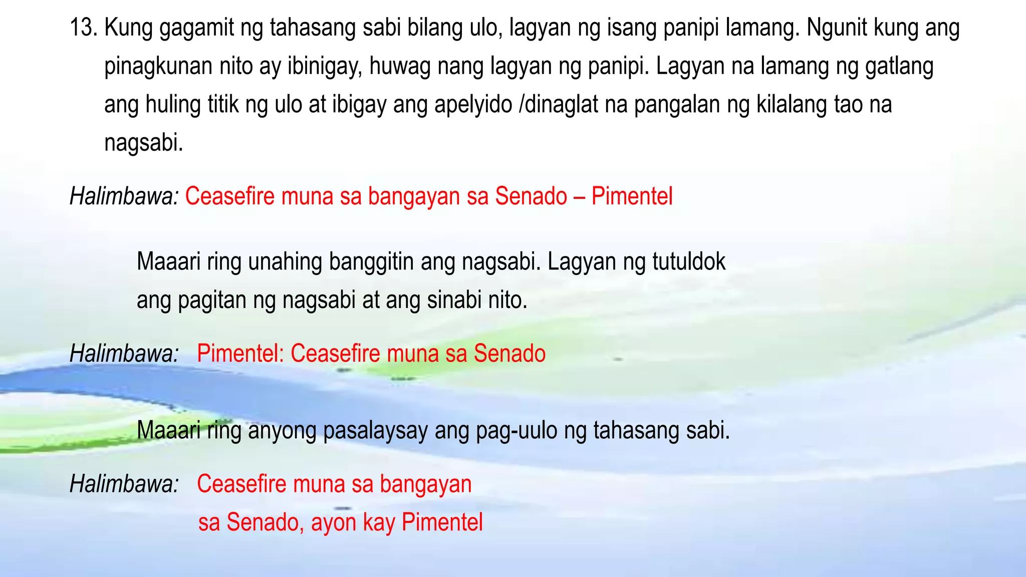 Pagwawasto ng sipi at pag uulo ng balita | PPTX