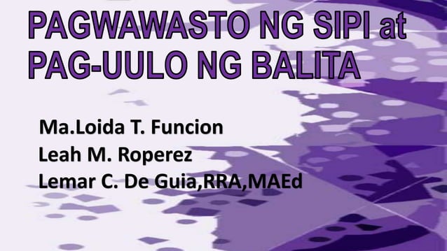 Pagwawasto ng sipi at pag uulo ng balita | PPTX Pagwawasto ng sipi at pag uulo ng balita | PPTX