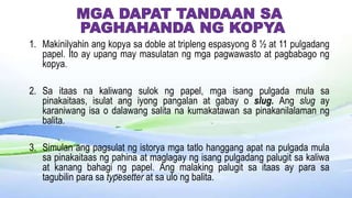 Pagwawasto ng sipi at pag uulo ng balita | PPTX