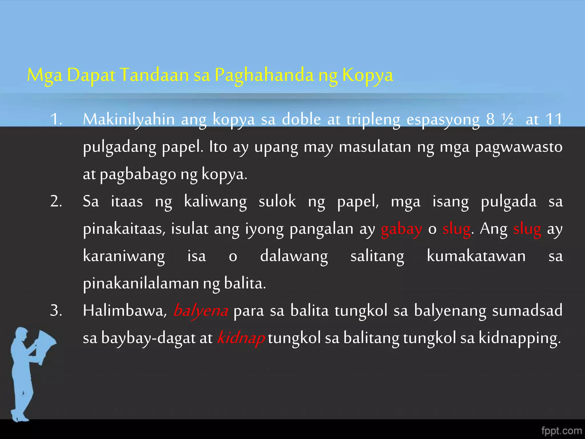 Pagwawasto ng Kopya at Pag uulo ng Balita (CRHW) | PPT