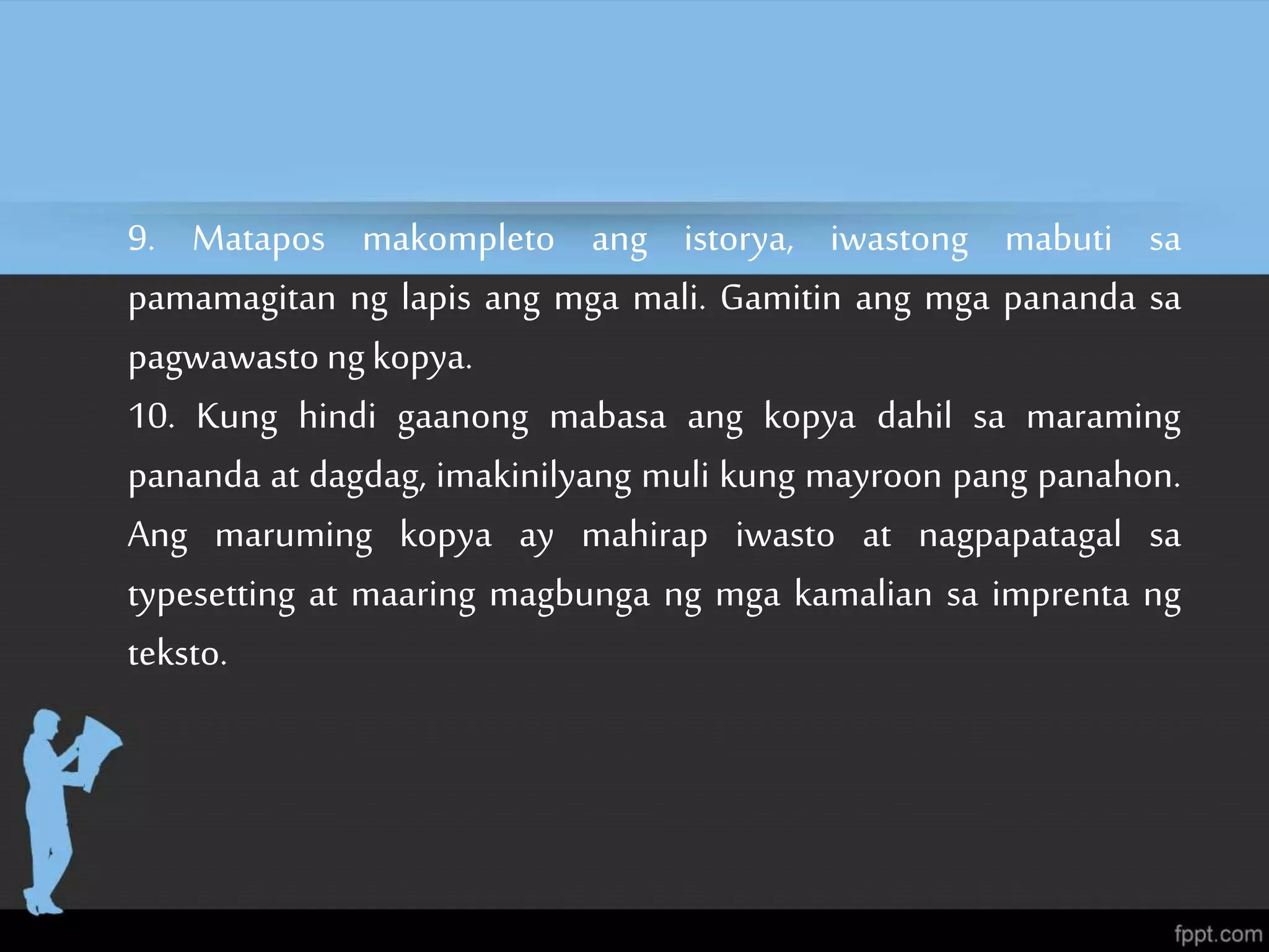 Pagwawasto ng Kopya at Pag uulo ng Balita (CRHW) | PPT