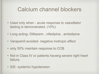 Pharmacological management of Pulmonary artery hypertension in cardiac ...