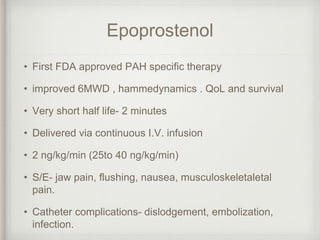 Pharmacological management of Pulmonary artery hypertension in cardiac ...