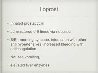 Pharmacological management of Pulmonary artery hypertension in cardiac ...