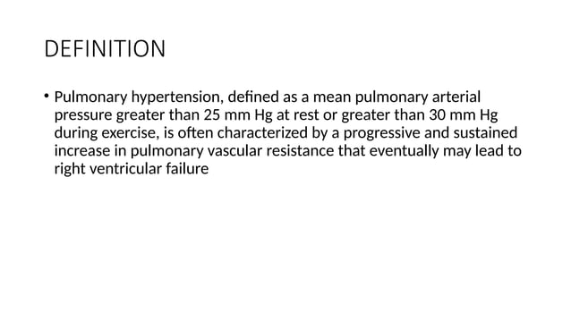 Pulmonary Arterial Hypertension Presentation | PPT