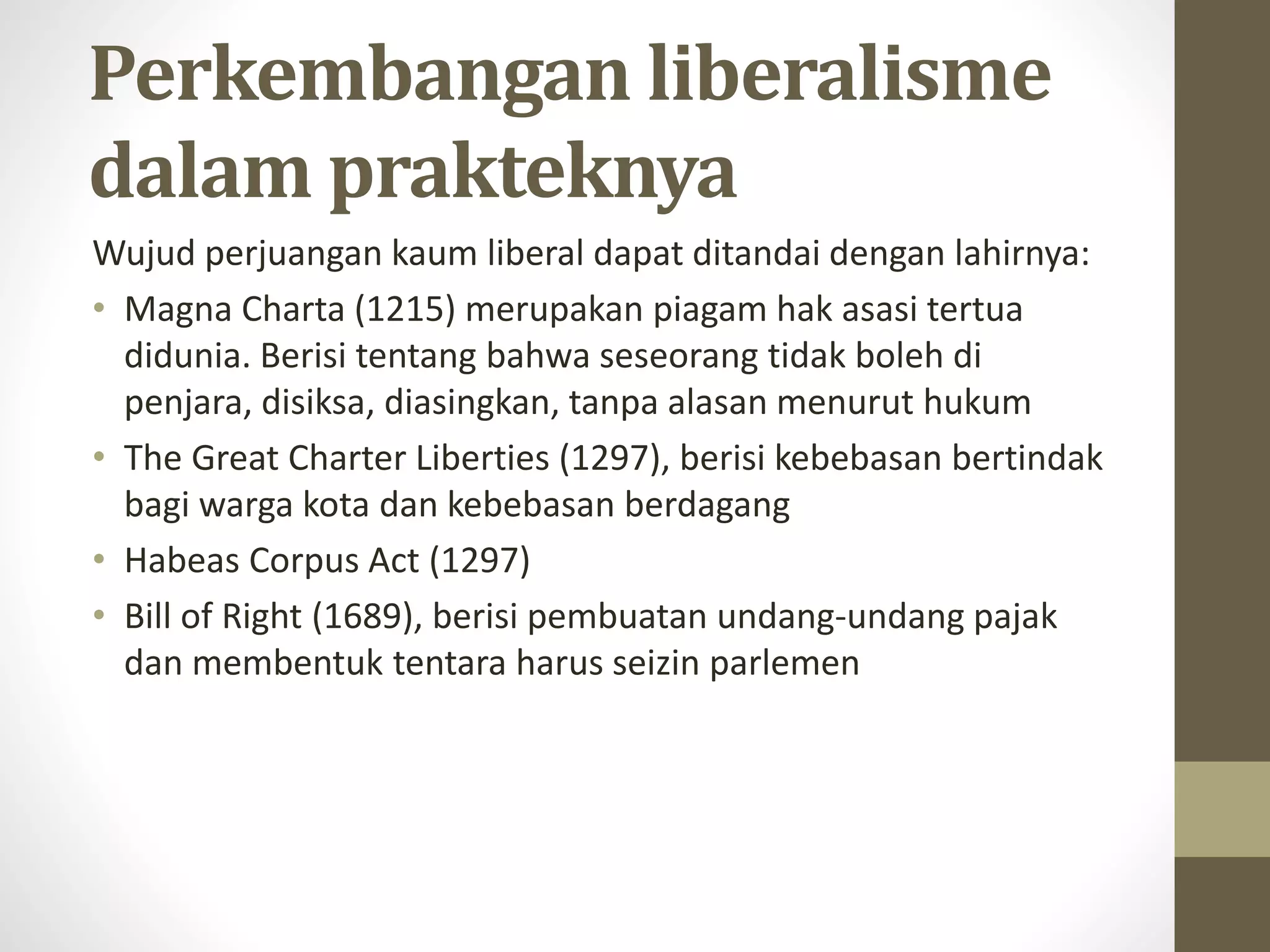Paham Liberalisme dan Perkembangannya | PPTX