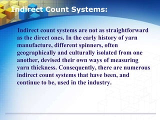 Yarn Count | PPTX