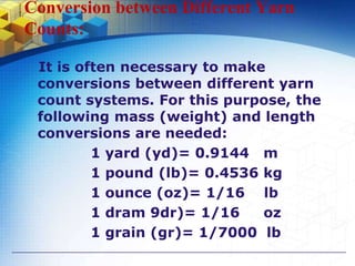 Yarn Count | PPTX