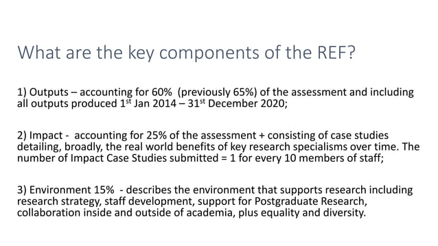 RTP 18-19 - The Research Excellence Framework (REF) 2021 | PPTX