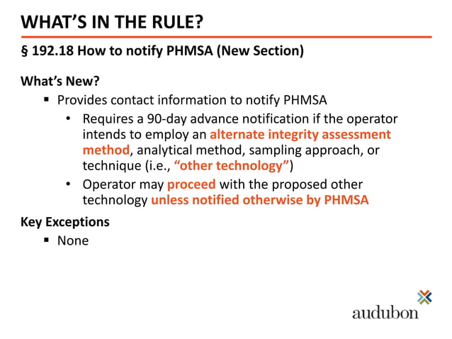 Presentation Slides: PHMSA Final Rule (Part 1) for Gas Transmission ...