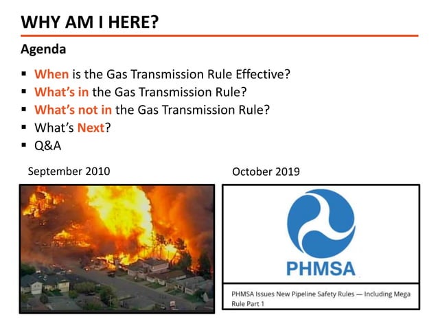 Presentation Slides: PHMSA Final Rule (Part 1) for Gas Transmission ...