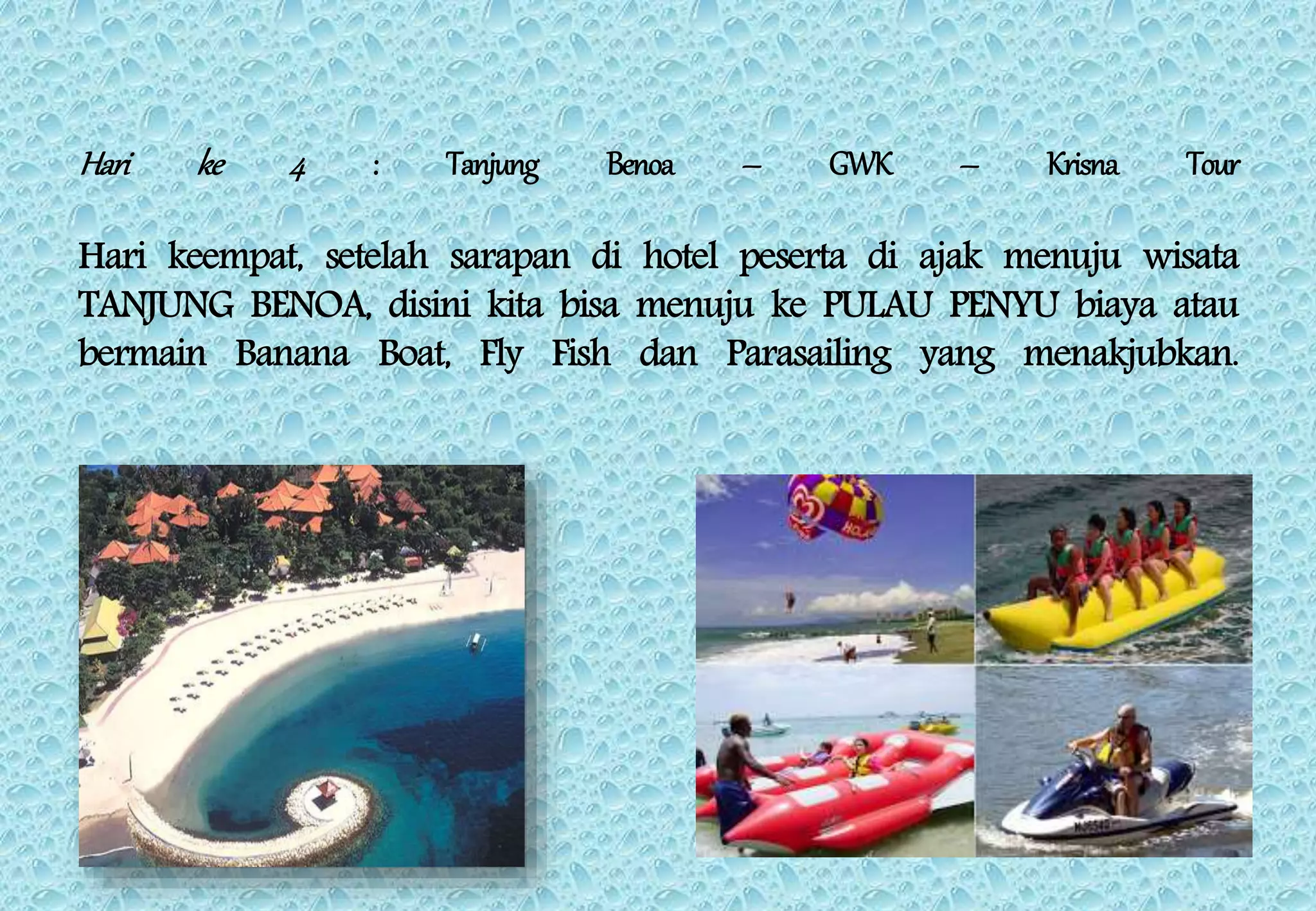 contoh presentasi itenerary wisata | PPTX