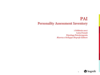 Personality Assessment Inventory -Basic- | PPTX