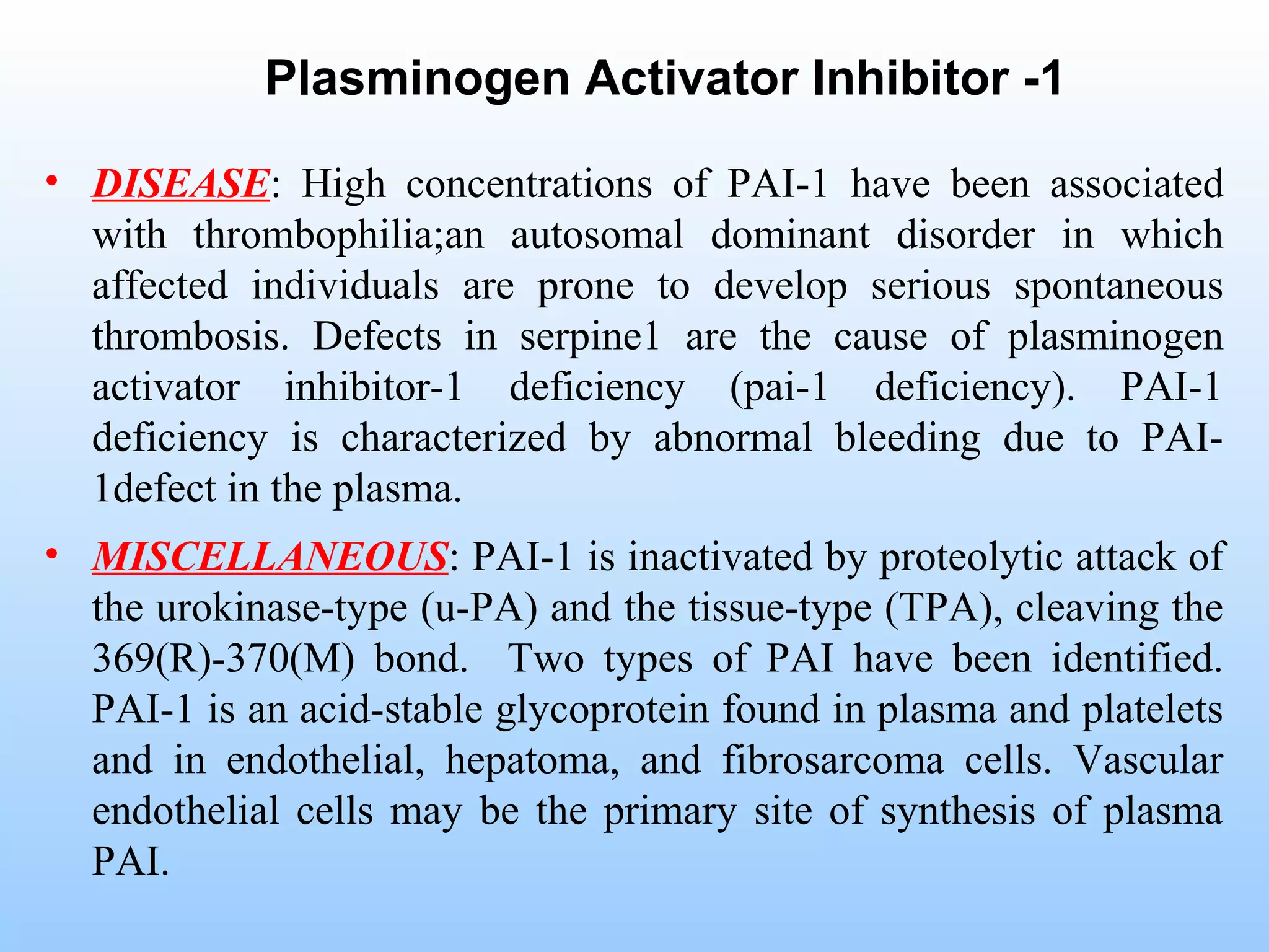 Pai 1 inhibitors | PPT