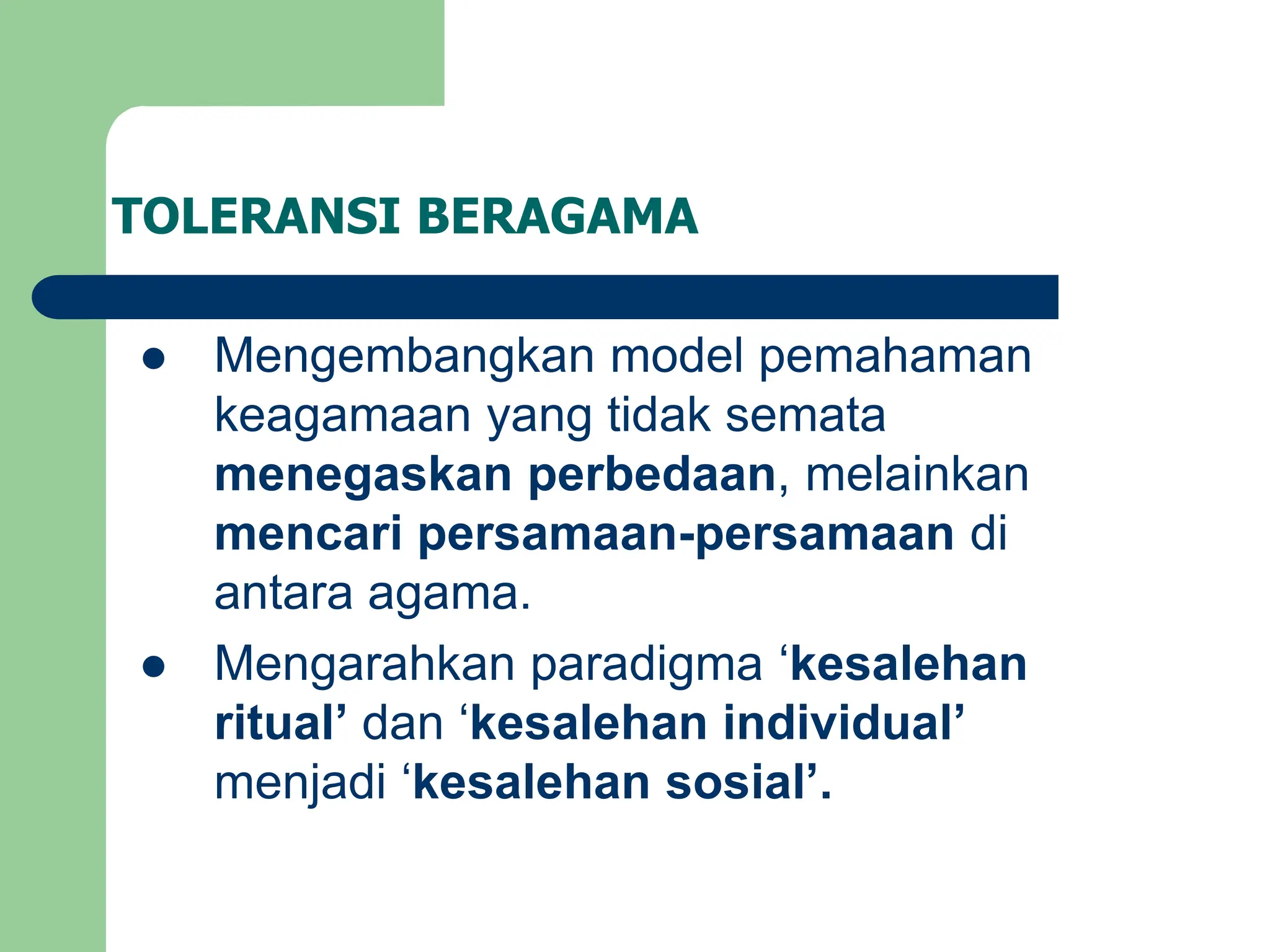 toleransi beragama dalam konteks pendidikan | PPT