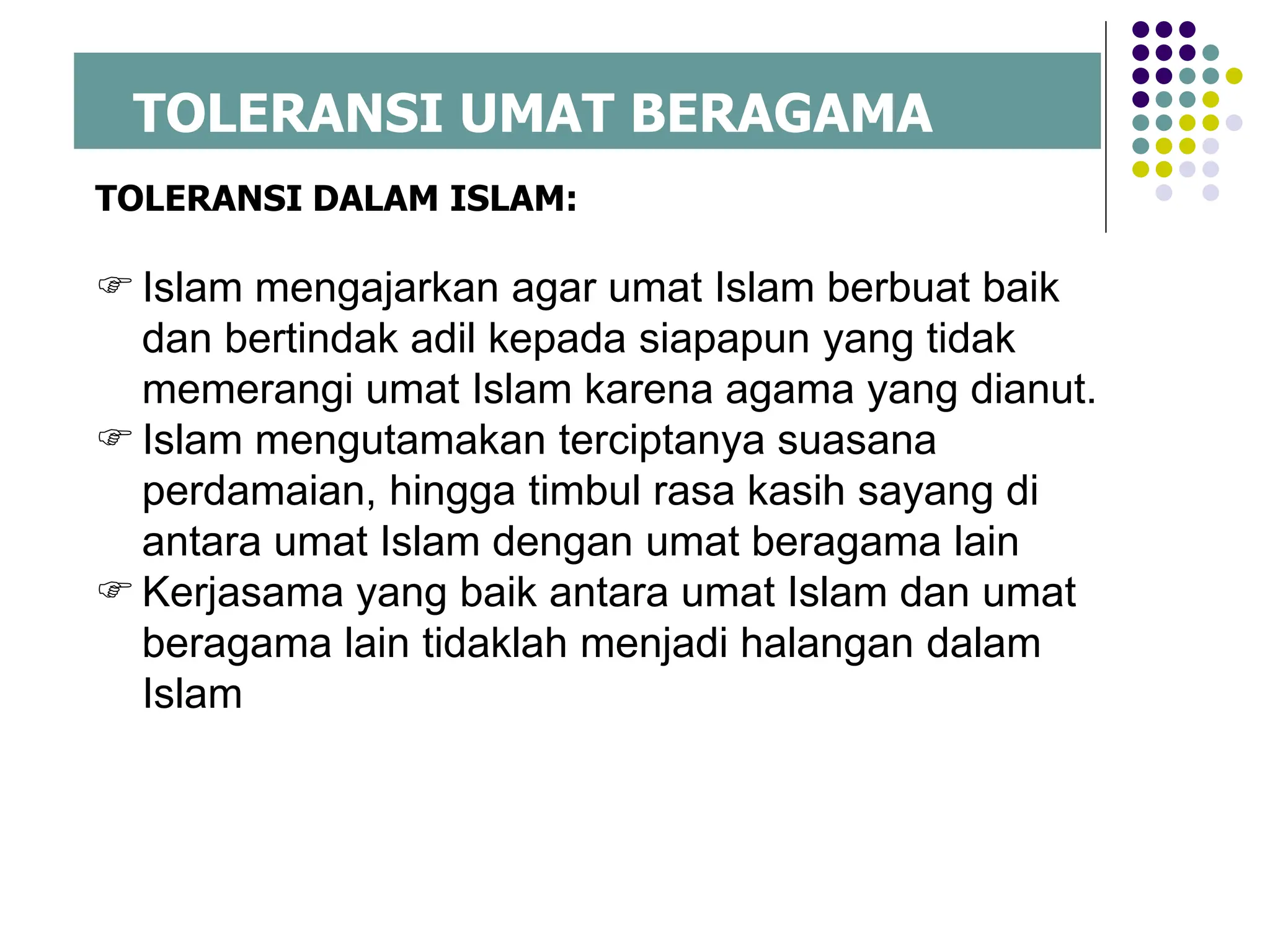 toleransi antar umat beragama dalam islamppt | PPT