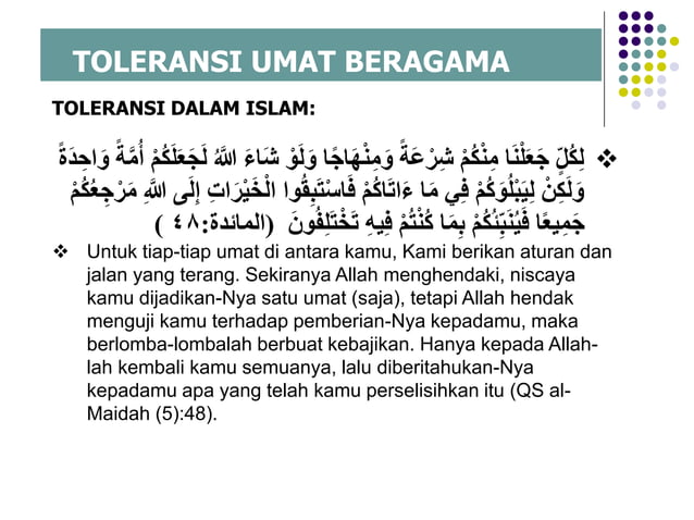 toleransi antar umat beragama dalam islamppt | PPT