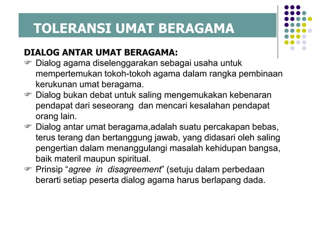 toleransi antar umat beragama dalam islamppt | PPT