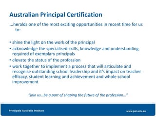 Australian Principal Cerification | PPT