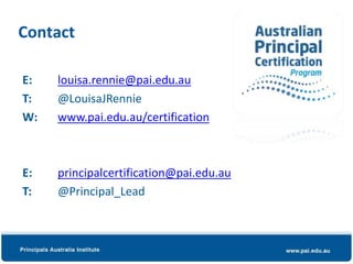 Australian Principal Cerification | PPT