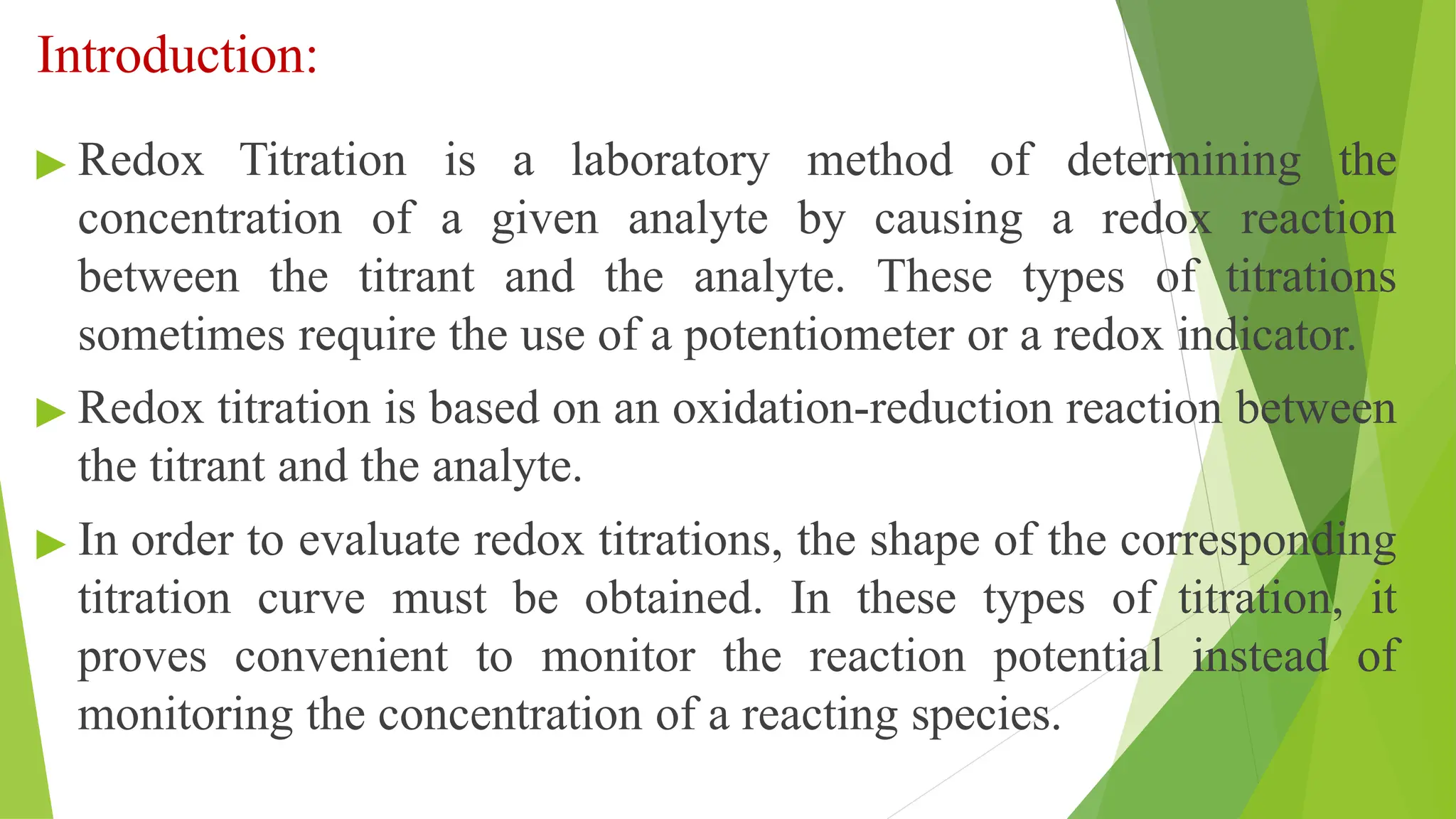PA I - Redox Titration Pharmaceutical analysis | PPTX