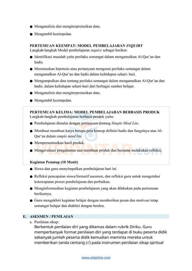 Modul Ajar PAI SMP Kelas 7 Kurikulum Merdeka | DOCX
