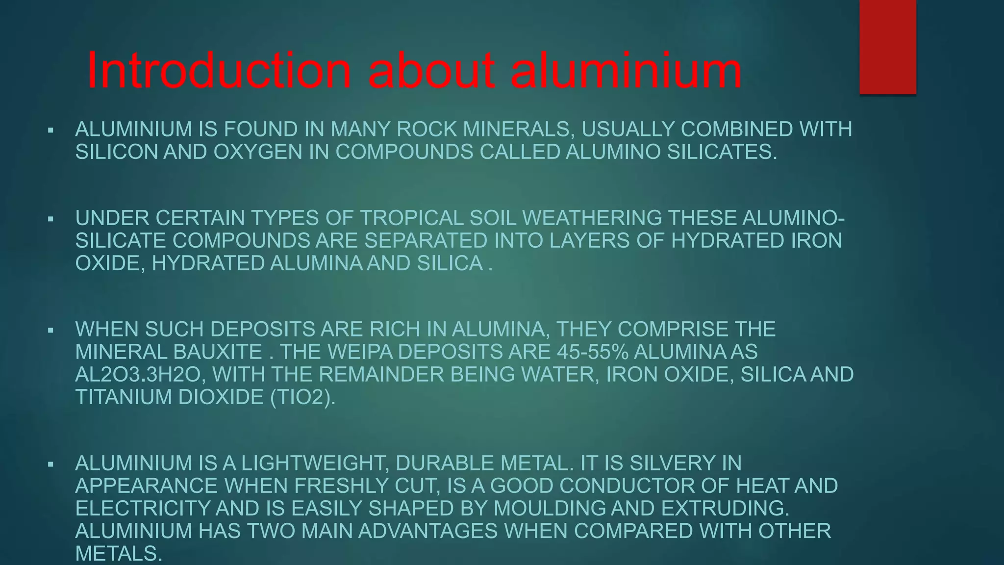 Extraction of Aluminium from Ore And Purification | PPTX