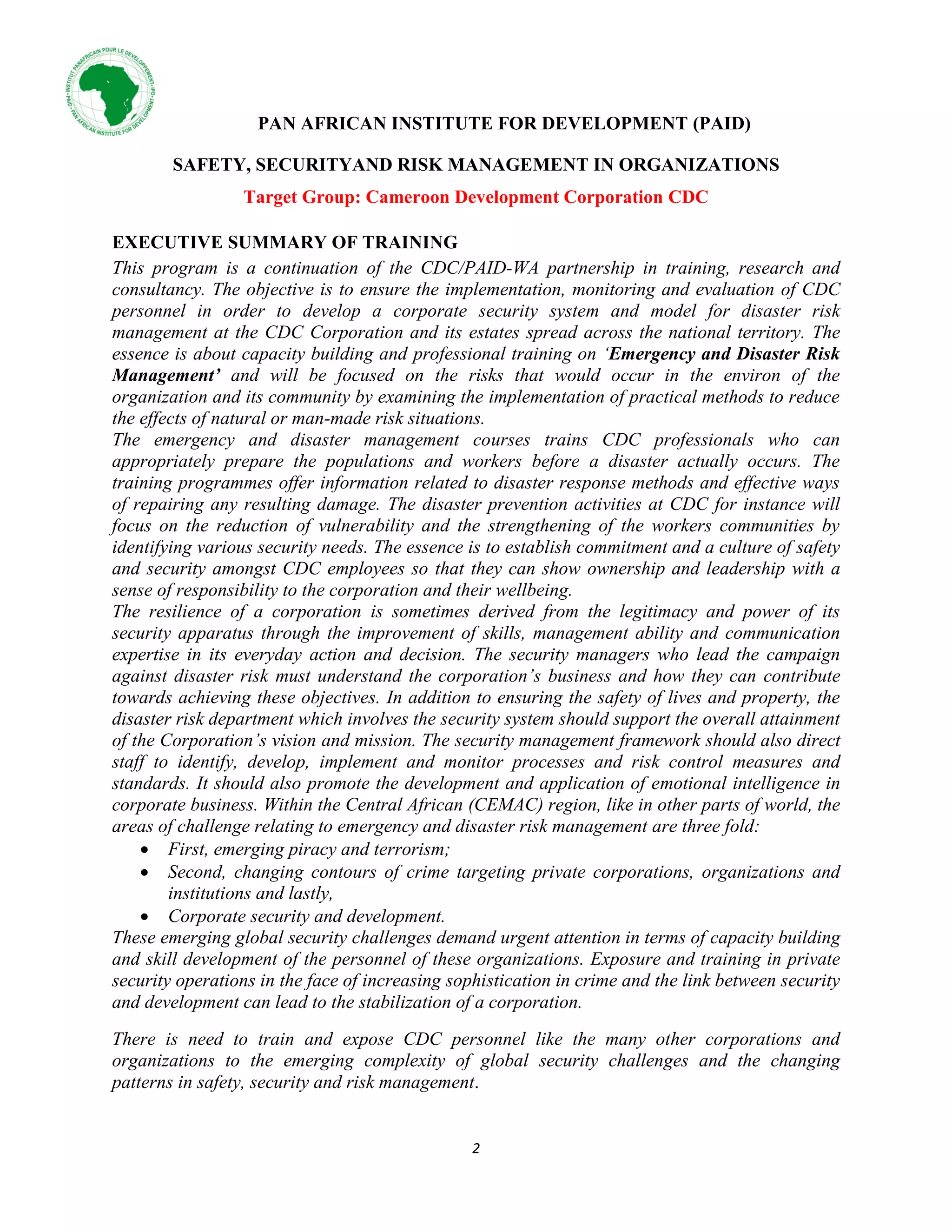 Management Approach to disaster risk and humanitarian response | PDF