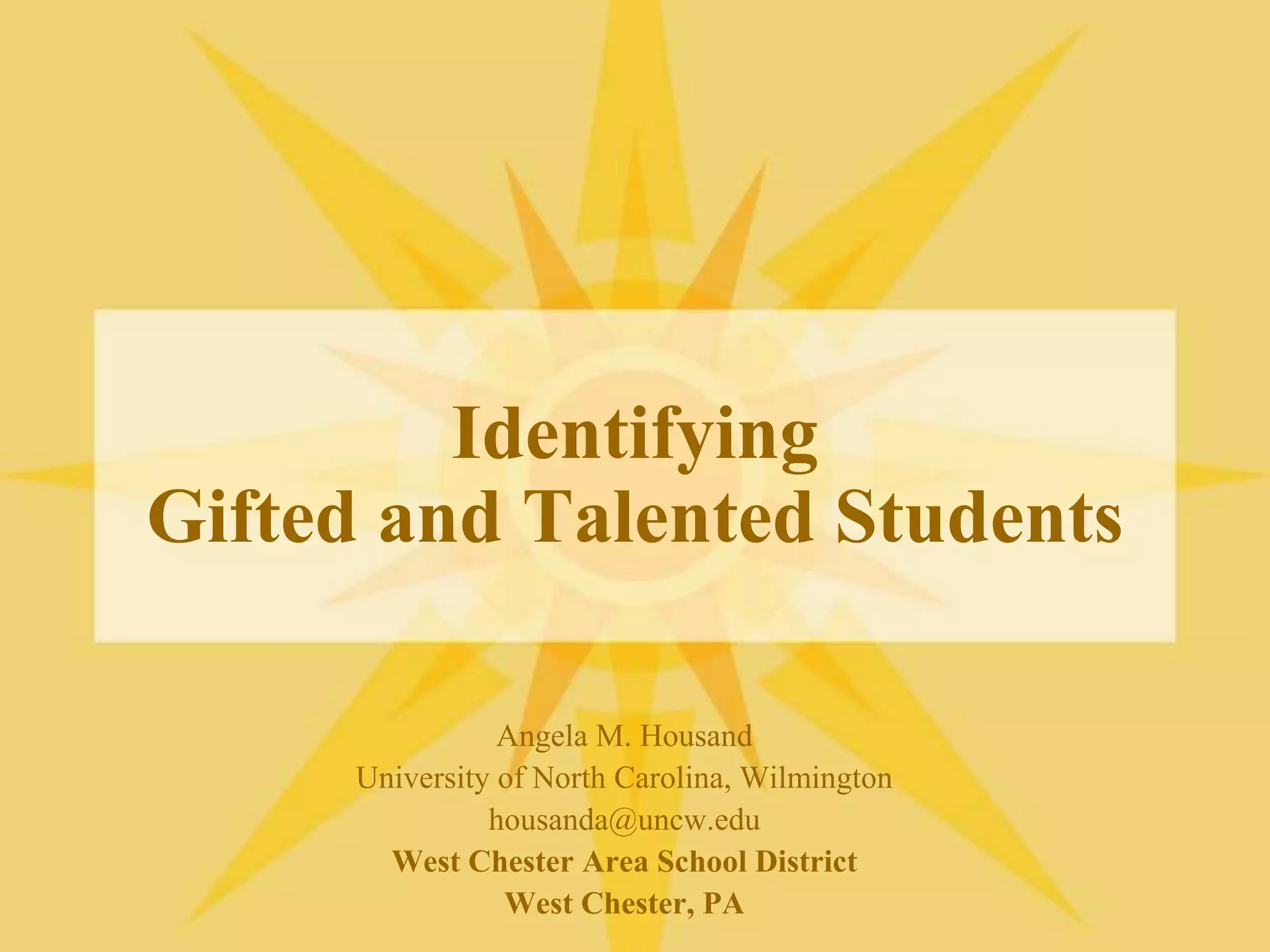 Identifying Gifted and Talented Students | PPTX | Physics | Science