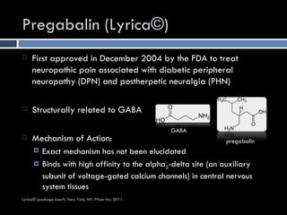 Pregabalin (Lyrica©) for the Management of Pain Associated with ...