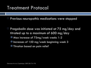Pregabalin (Lyrica©) for the Management of Pain Associated with ...