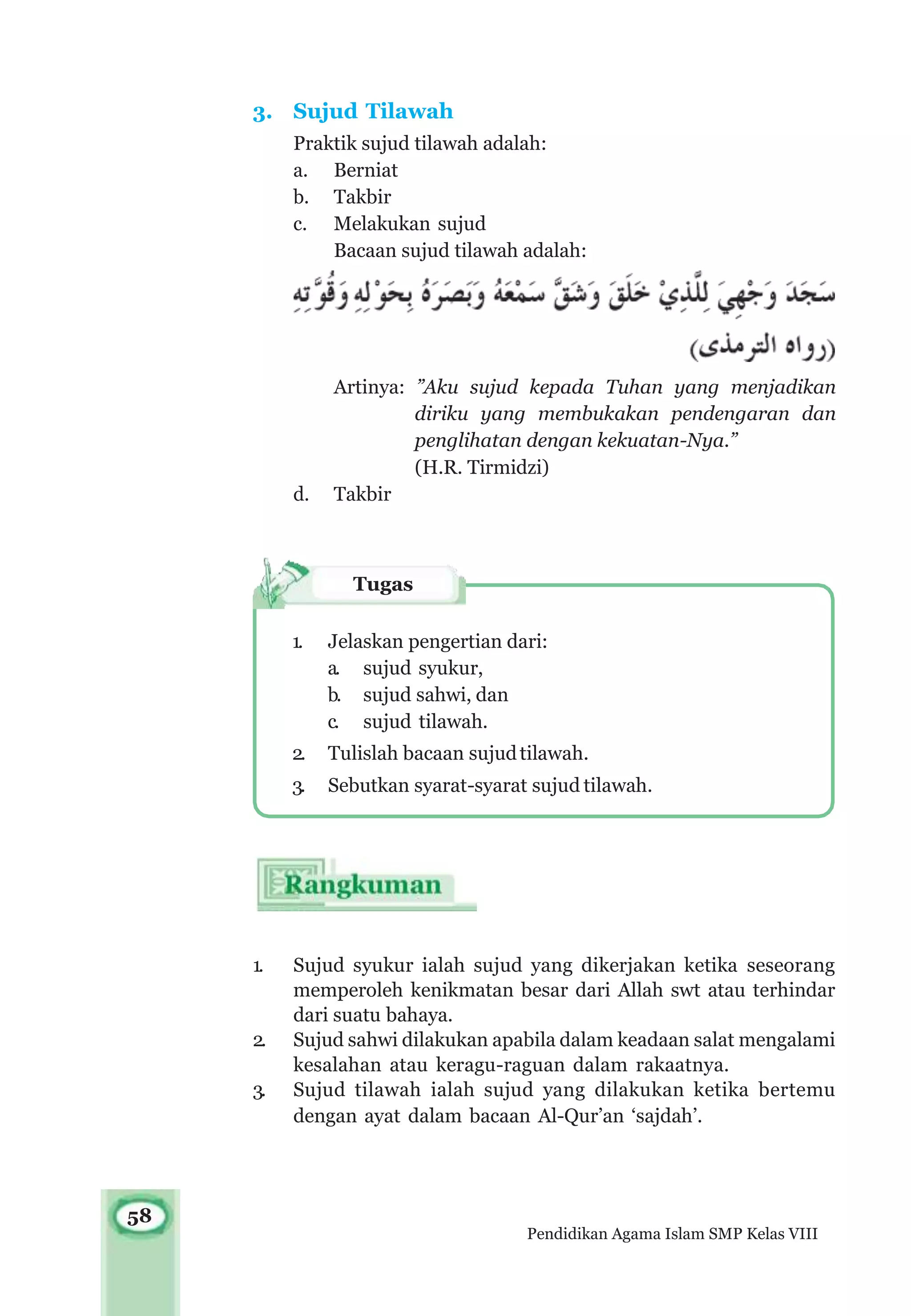 Pai kelas 8. bab 6. macam macam sujud-amsir | PDF