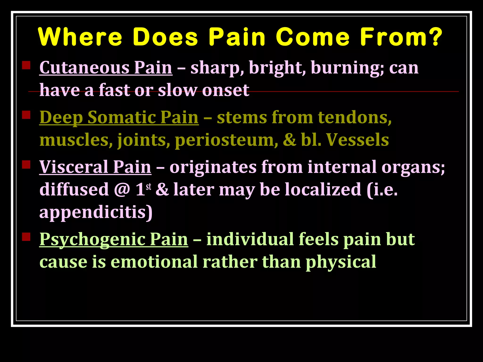 PHYSIOLOGY OF PAIN SENSATION | PPT