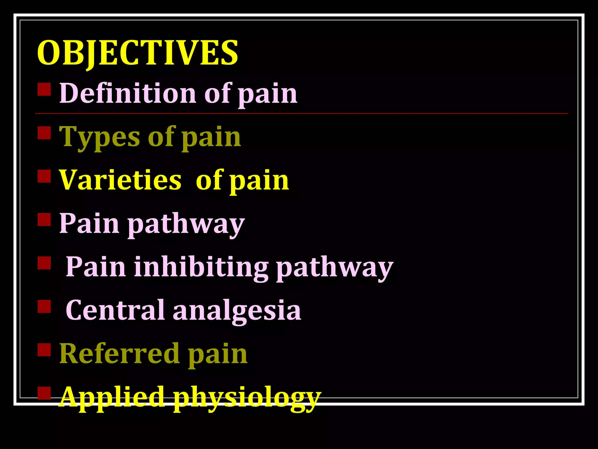 PHYSIOLOGY OF PAIN SENSATION | PPT