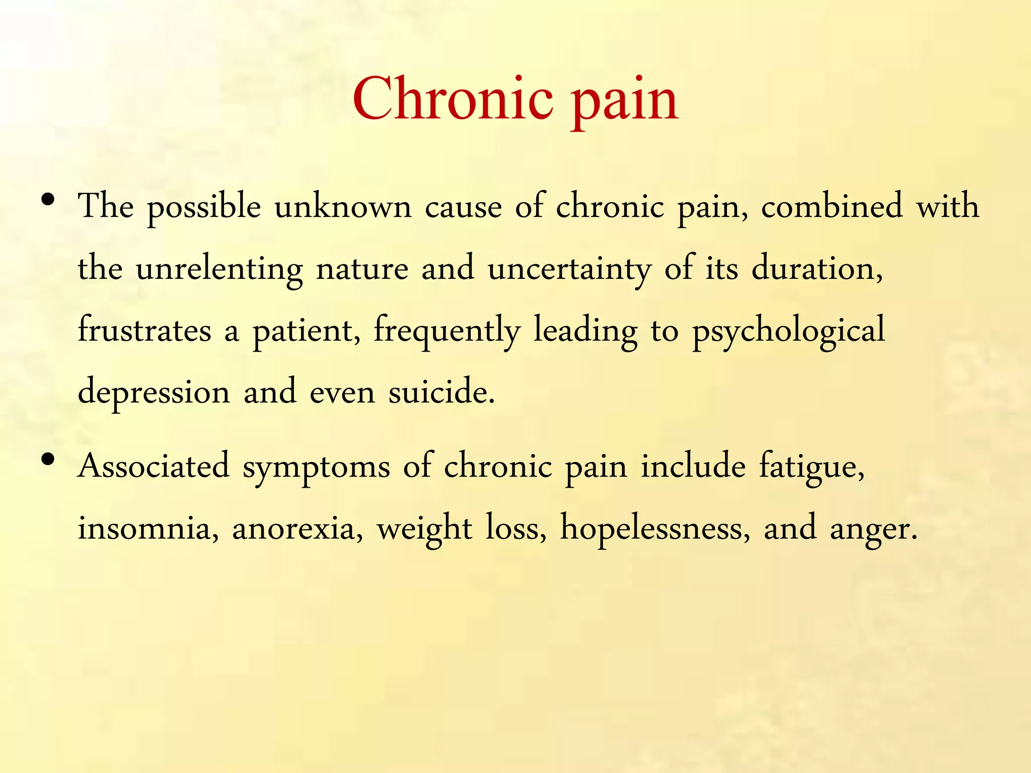 Pain- definition, nature, signs& symptoms, types, assessment ...