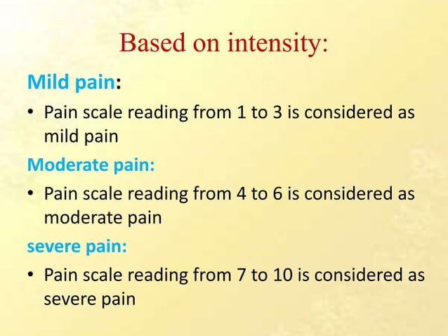 Pain- definition, nature, signs& symptoms, types, assessment ...