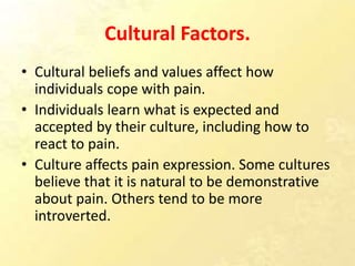 Pain- definition, nature, signs& symptoms, types, assessment ...