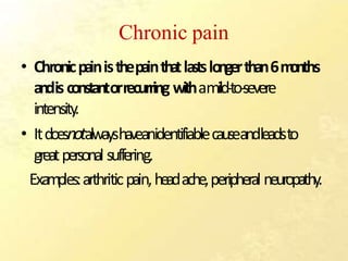 pain in patient care with types or assignment | PPT
