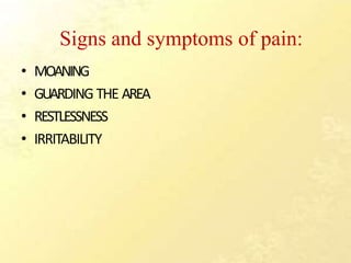 pain in patient care with types or assignment | PPT