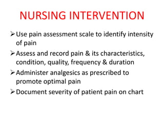 Nursing management of pain | PPTX