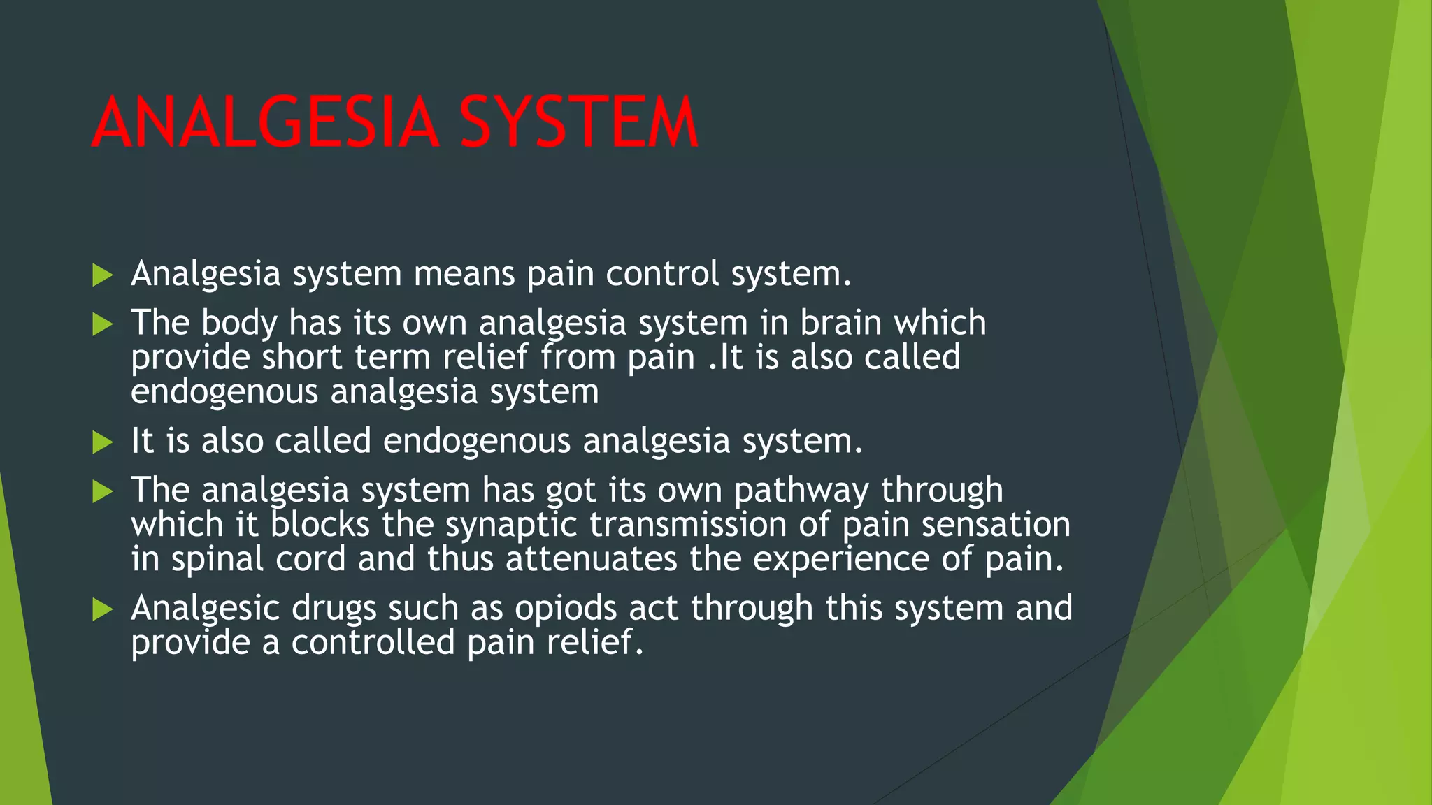 Pain definition, pathway,analgesic pathway, types of pain | PPTX