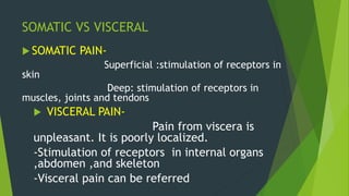 Pain definition, pathway,analgesic pathway, types of pain | PPTX