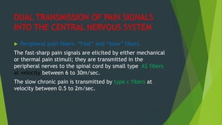 Pain definition, pathway,analgesic pathway | PPTX