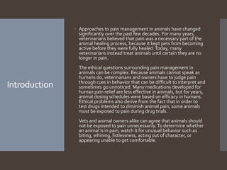Pain Management for Animals | PPTX