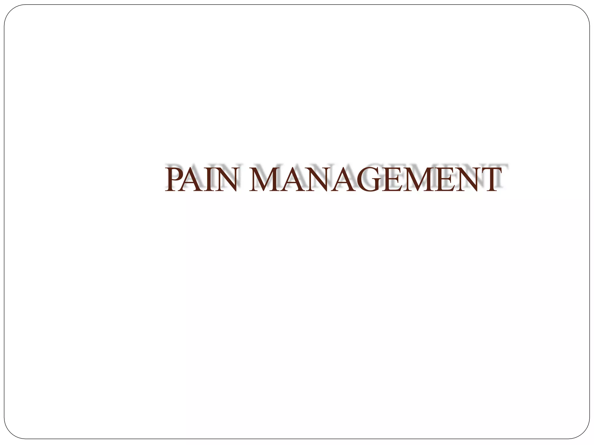 Post operative pain management | PPTX
