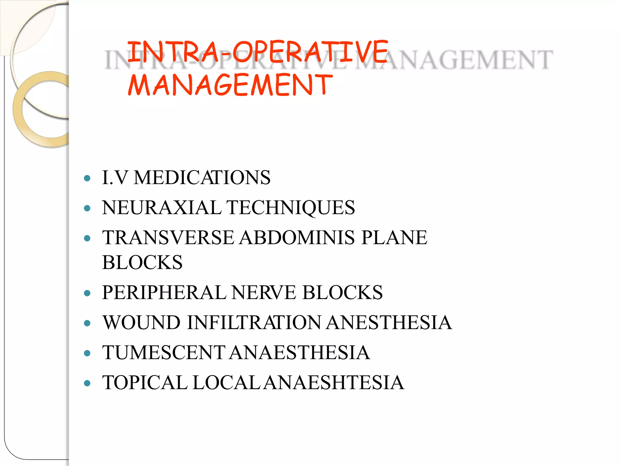 Post operative pain management | PPTX