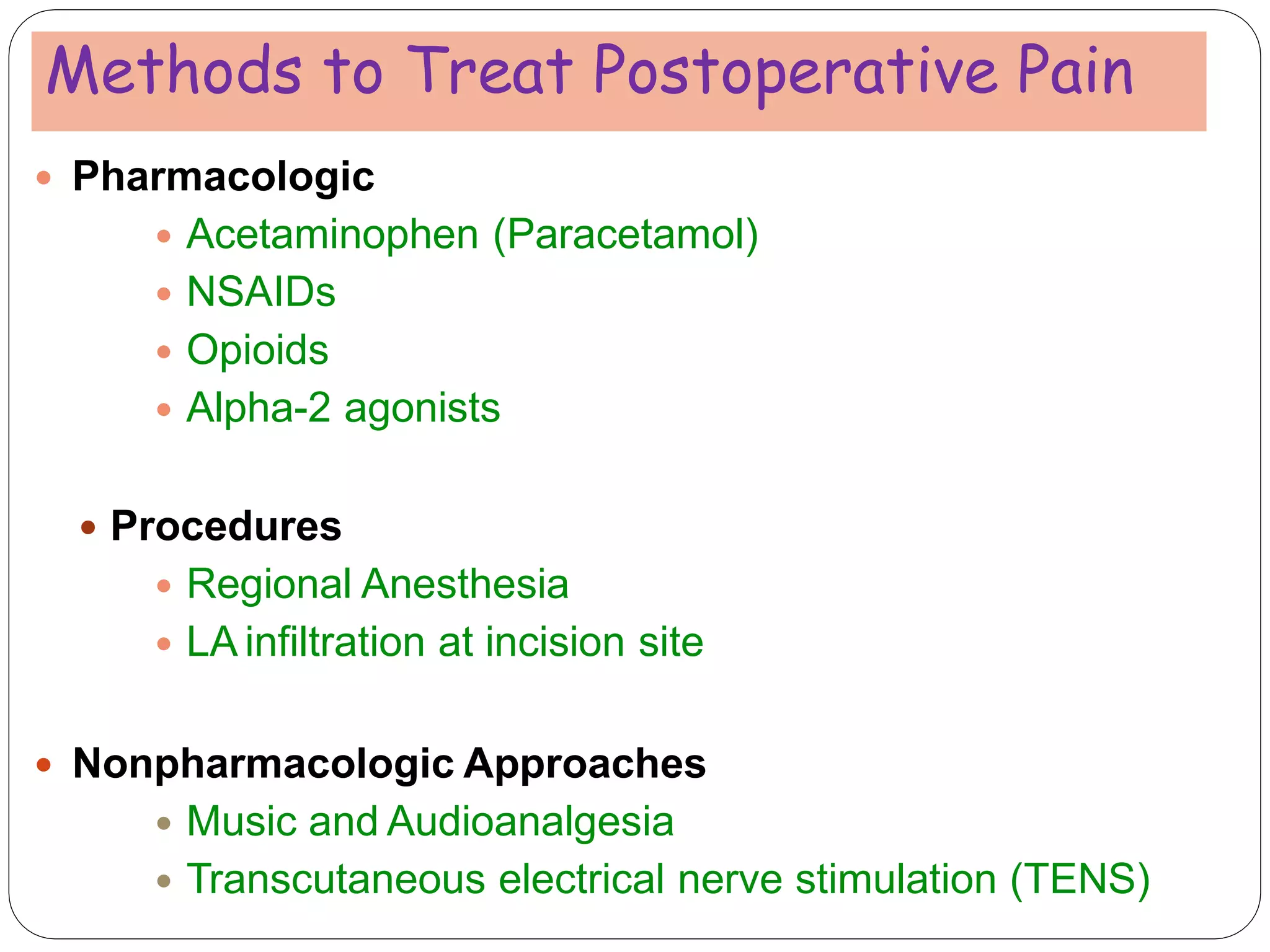 Post operative pain management | PPTX