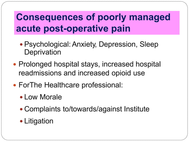 Post operative pain management | PPTX | Physical Therapy | Wellness