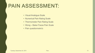 Pain : definition, assessment, types, scales, physiotherapy management ...